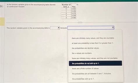 Solved Is The Random Variable Given In The Accompanying
