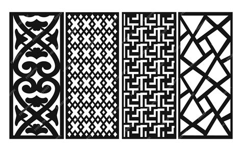 Premium Vector Black Patterns With White Background Islamic Vectors With Floral Panels For