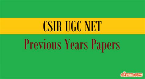 Csir Ugc Net Previous Year Solved Papers Ekxam