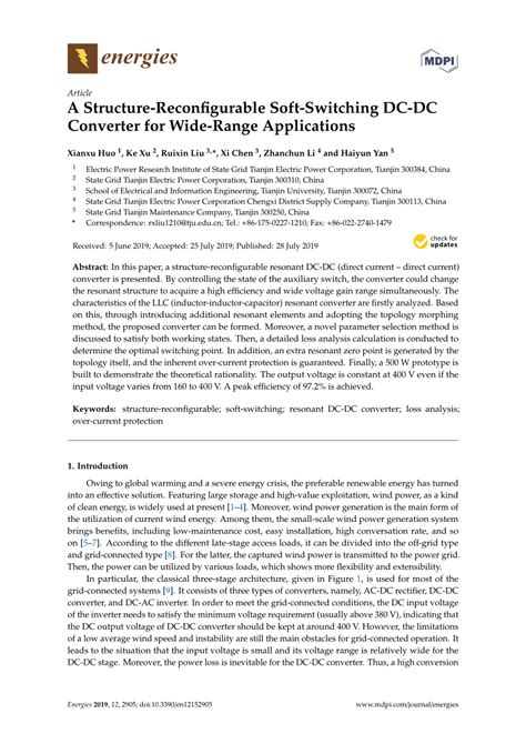 Pdf A Structure Reconfigurable Soft Switching Dc Dc Converter For Wide Range Applications