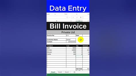 Excel Data Entry Work Short Video Shorts Dataentryinexcel Data