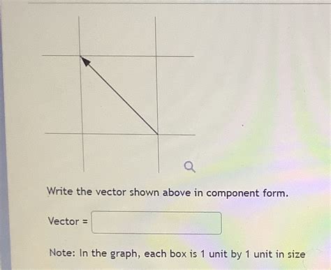 Solved Q Write The Vector Shown Above In Component Form Vector