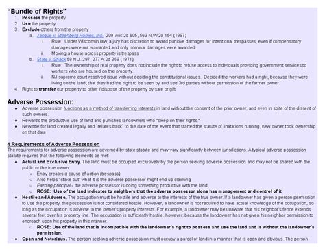 Property Outline “bundle Of Rights” Possess The Property Use The Property Exclude Others From
