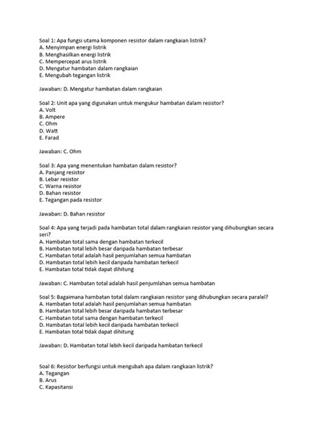 Soal Resistor Pdf