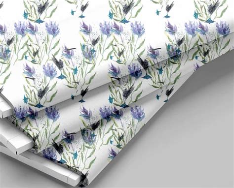 Printed Poly Mul Mul Blue Flowers Fabric Multicolour At Rs 150 Meter In Ahmedabad