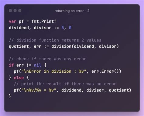 Returning Errors In Golang Rlearngolang
