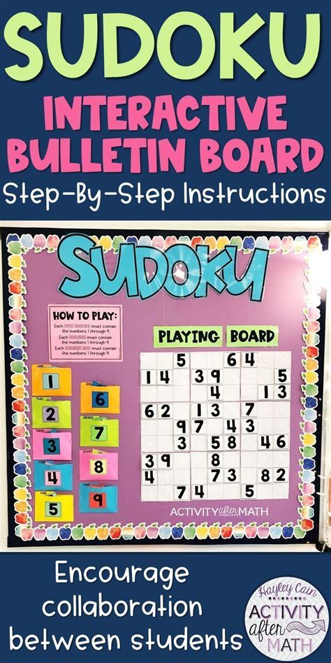 step by step tutorial on how to make your own sudoku interactive math bulletin board kit