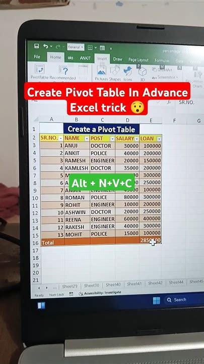 Create Pivot Table In Ms Excel Trick 😯 Excel Shorts Pivottable Xlookup Vlookup Pivotchart