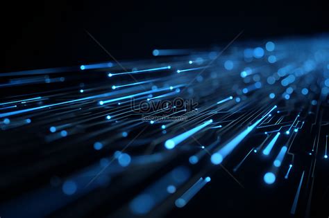 파란색 빔과 회로 요소로 구성된 미래 기술 배경