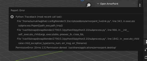 I Try To Use An Add On For Blender And It Shows Python Errno 13 How