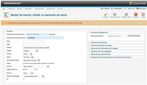 Enlazar Un Modulo Con Con Un Item De Menu Principal Joomla 25 Foro Webempresa