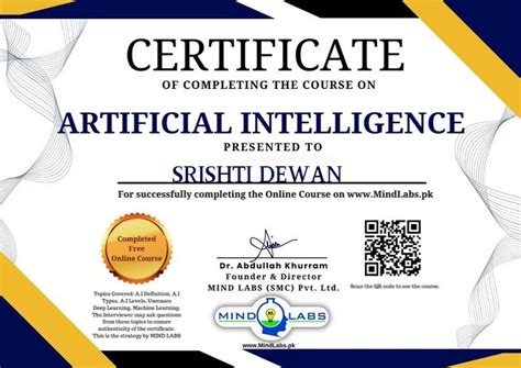 srishti dewan on linkedin successfully completed 1st level of ai