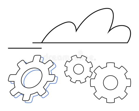 Cloud Computing Concept With Three Gears Stock Vector Illustration Of Concept Interconnected