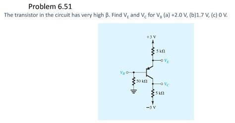 Solved Problem The Transistor In The Circuit Has Very Chegg
