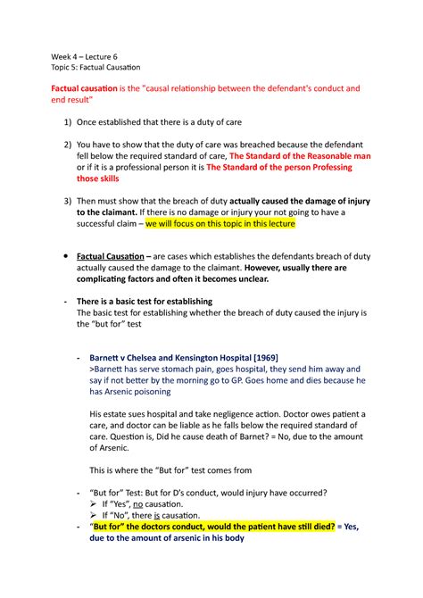 Lecture 6 Factual Causation Week 4 Lecture 6 Topic 5 Factual Causation Factual Causation