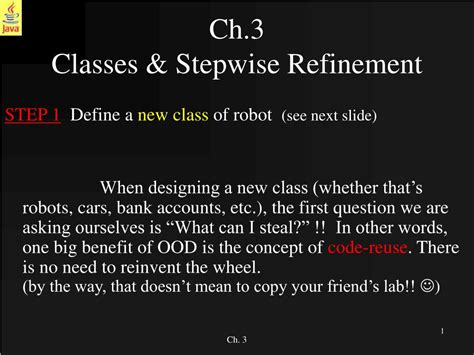 Ppt Ch3 Classes And Stepwise Refinement Powerpoint Presentation Id
