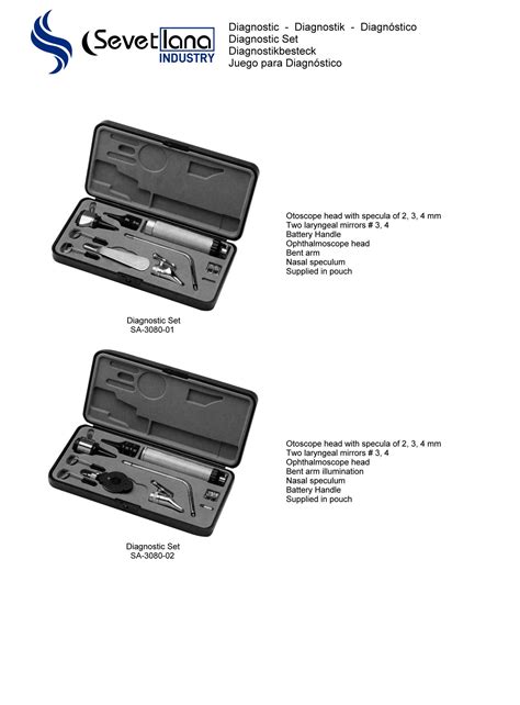 Diagnostic Set Sevetlana Industry Manufacturer And Supplier Of Surgical And Dental Instruments