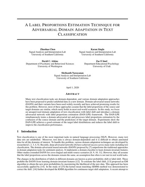 Pdf A Label Proportions Estimation Technique For Adversarial Domain Adaptation In Text