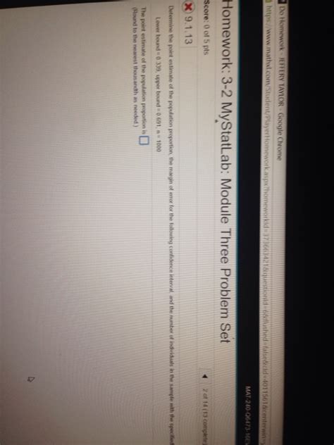 Solved Determine The Point Estimate Of The Population