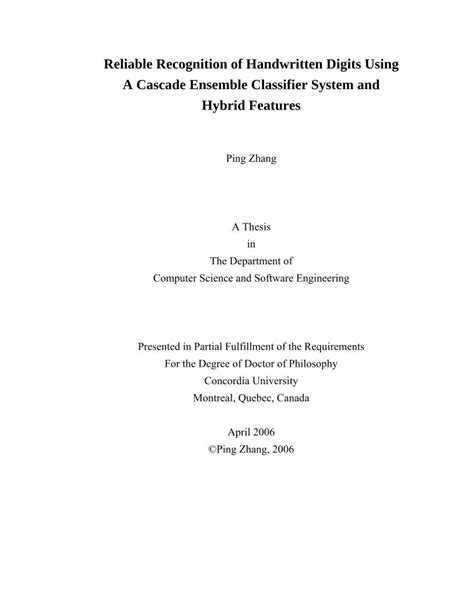 pdf reliable recognition of handwritten digits using a cascade