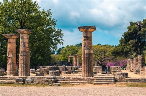 The Archaeological Site Of Ancient Olympia In Greece Stock Image