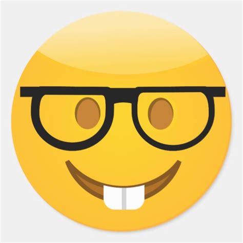 Cute Nerd With Glasses And Teeth Emoji Stickers Uk