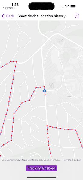 show device location history arcgis maps sdk for swift esri developer
