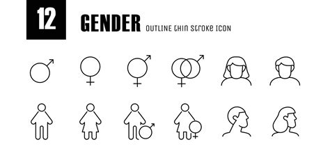 Gender Outline Thin Icon Vector Design Good For Website And Mobile App 42395685 Vector Art At