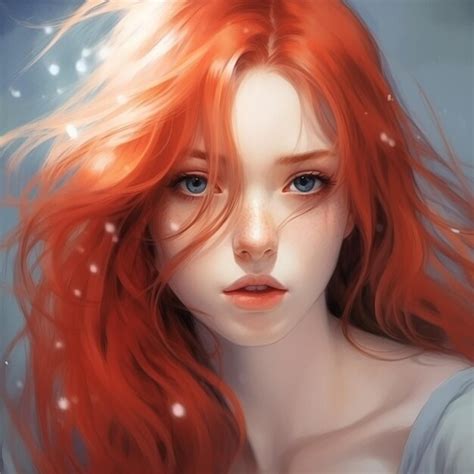Premium Photo Vibrant Redhead Stunning Female Illustrations
