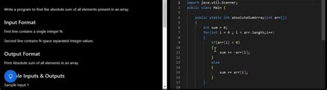 N Sivasankar On Linkedin Write A Program To Find The Absolute Sum Of
