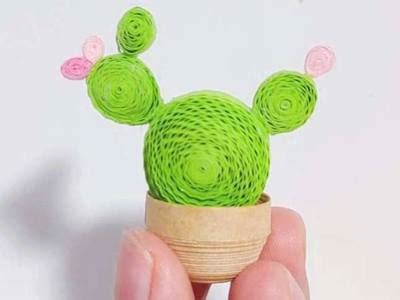 创意入门衍纸教程DIY衍纸仙人掌盆栽过程图 51费宝网