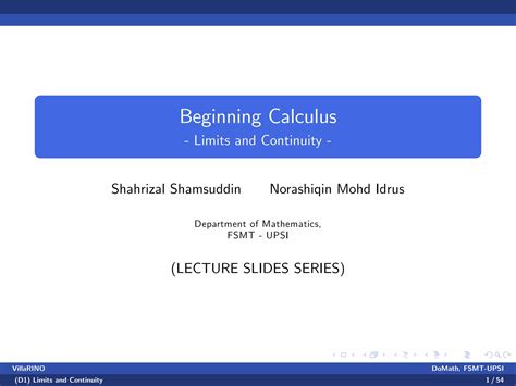 Benginning Calculus Lecture Notes 2 Limits And Continuity Pdf Physics Science