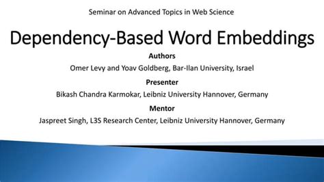 dependency based word embeddings ppt