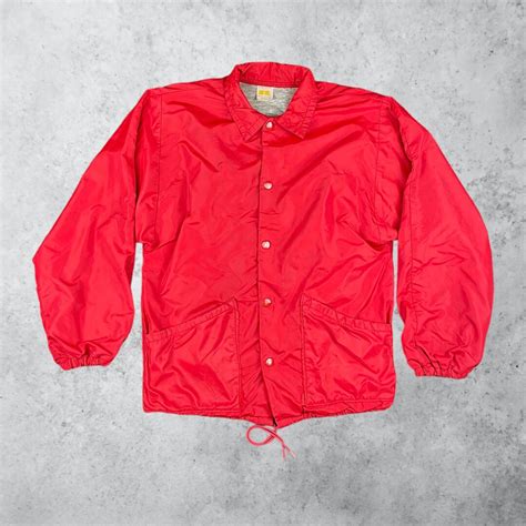 Red 70s Russell Softball Patch Coach Jacket Etsy