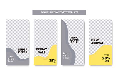 노란색 회색 및 흰색 파스텔 색상 조합다채로운 소셜 미디어 게시물 추상디자인 템플릿 베이비 스토어 및 패션 세일 프로모션 필요에