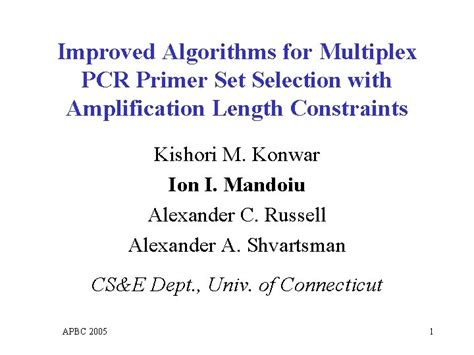 Improved Algorithms For Multiplex Pcr Primer Set Selection