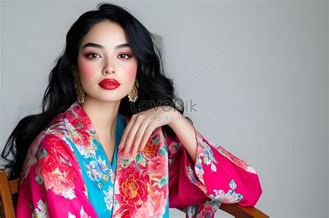 전통적인 옷을 입은 여자