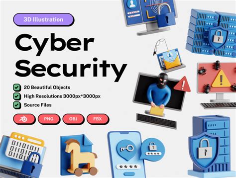 Network Security 3d Icons 20款网络安全信息加密终端访问警示效果演示3d图标icon素材png免抠图片 格外视觉 Uigui Cn 国外高品质设计素材共享网