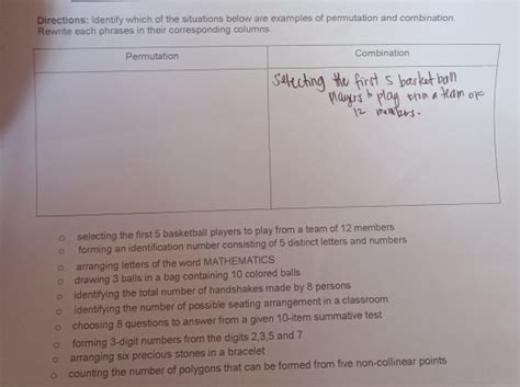 Solved Directions Identify Which Of The Situations Below Are Examples