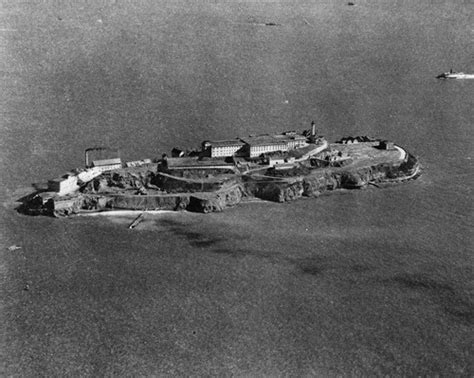 1928 View Of Alcatraz Island And The U S Army Prison Barracks