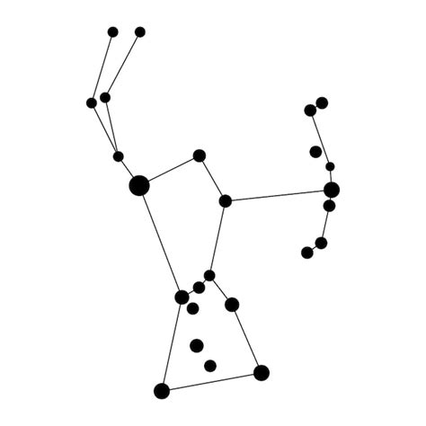 오리온 별자리 지도 벡터 그림 프리미엄 벡터