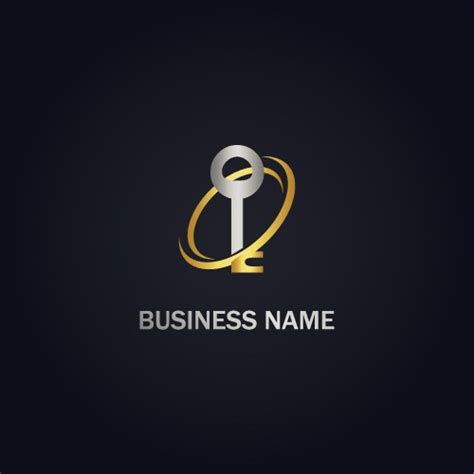 Secure Key Technology Logo Royalty Free Vector Image