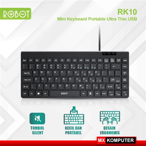 keyboard robot rk10 mini keyboard portable ultra thin usb mx komputer jogja