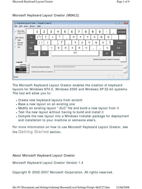 Msklc Overview 20080721 Pdf Computer Keyboard Microsoft Windows