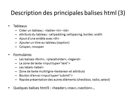 Html Rappels Des Fondamentaux Ppt Télécharger