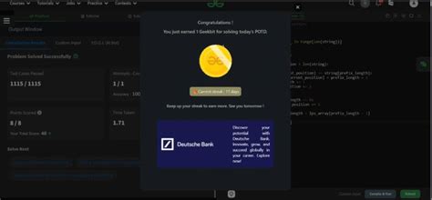 Abishek Kumar Ts On Linkedin Geekstreak2024 Deutschebank Geeksforgeeks Codingchallenge