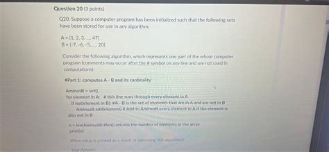 Solved Question 20 3 Points Q20 Suppose A Computer Chegg