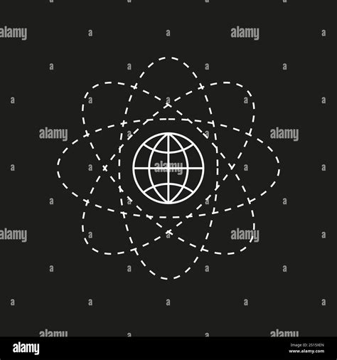 Global Orbit Icon Atomic Globe Vector World Connection Symbol