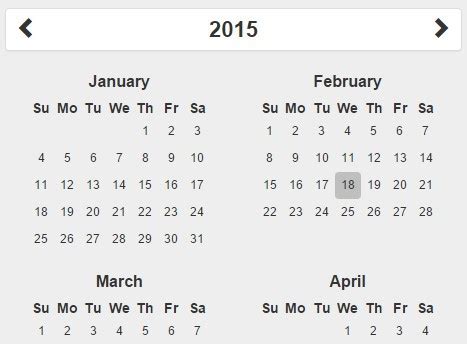 Simple Year Calendar Plugin For Jquery And Bootstrap Free Jquery Plugins