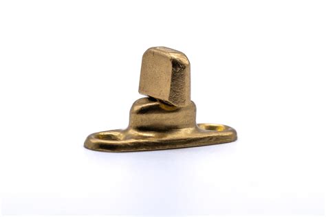 Solid Brass Gilt Turnbutton Fastener 2 Hole Base 6mm Standard Height